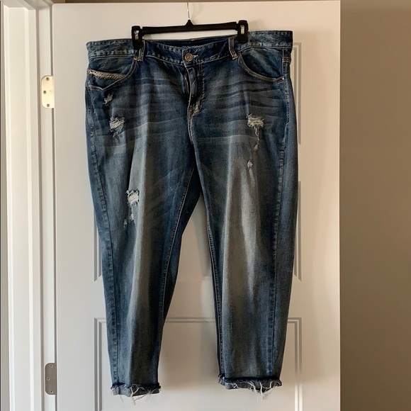 Maurices | Jeans | Jeans Cropped With Frayed Spots On Frontankle | Poshmark